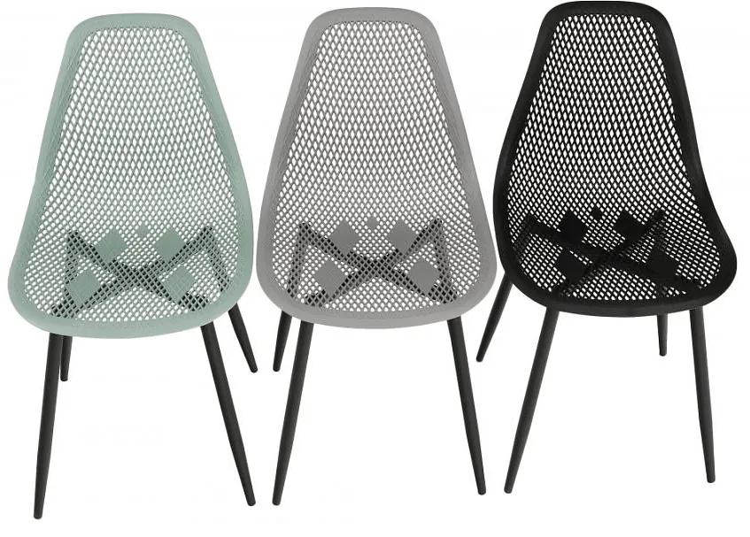 Tempo Kondela Plastová jídelní židle TEGRA TYP 2, zelená /černý kov