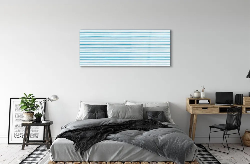 akrylový obraz modré pruhy 120x60 cm