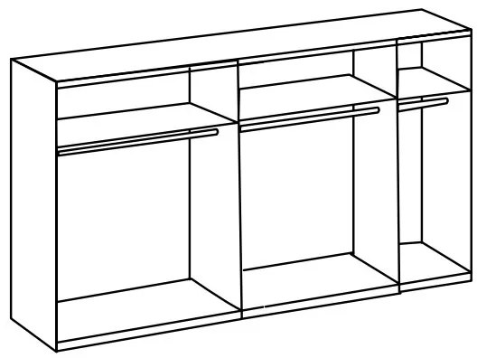 Šatní skříň Bern, šířka 313 cm/extra výška 236 cm, bílá