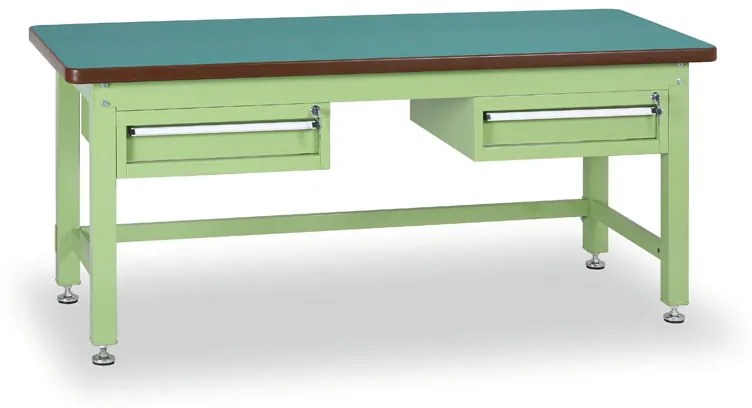 Dílenský stůl GL se 2 závěsnými boxy na nářadí, MDF + PVC deska, 2 zásuvky, 1800 x 750 x 800 mm