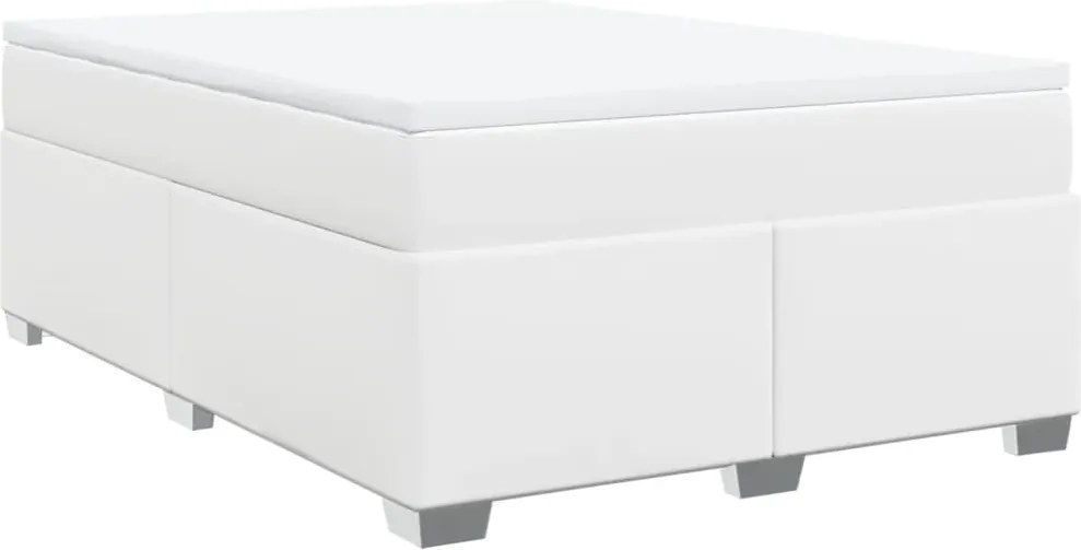 Box spring postel s matrací bílá 140 x 190 cm umělá kůže 3285210