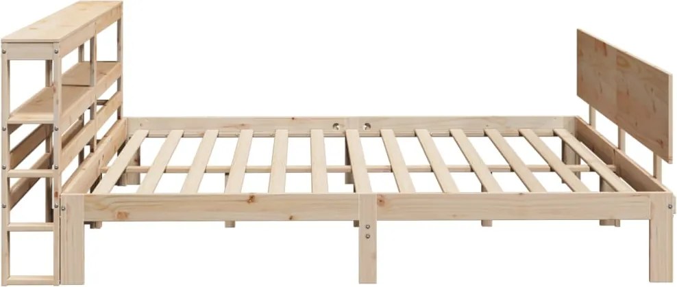 Rám postele s čelem 200 x 200 cm masivní borové dřevo 3306094
