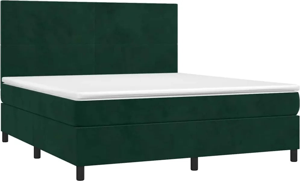 Box spring postel s matrací tmavě zelená 180x200 cm samet 3142920