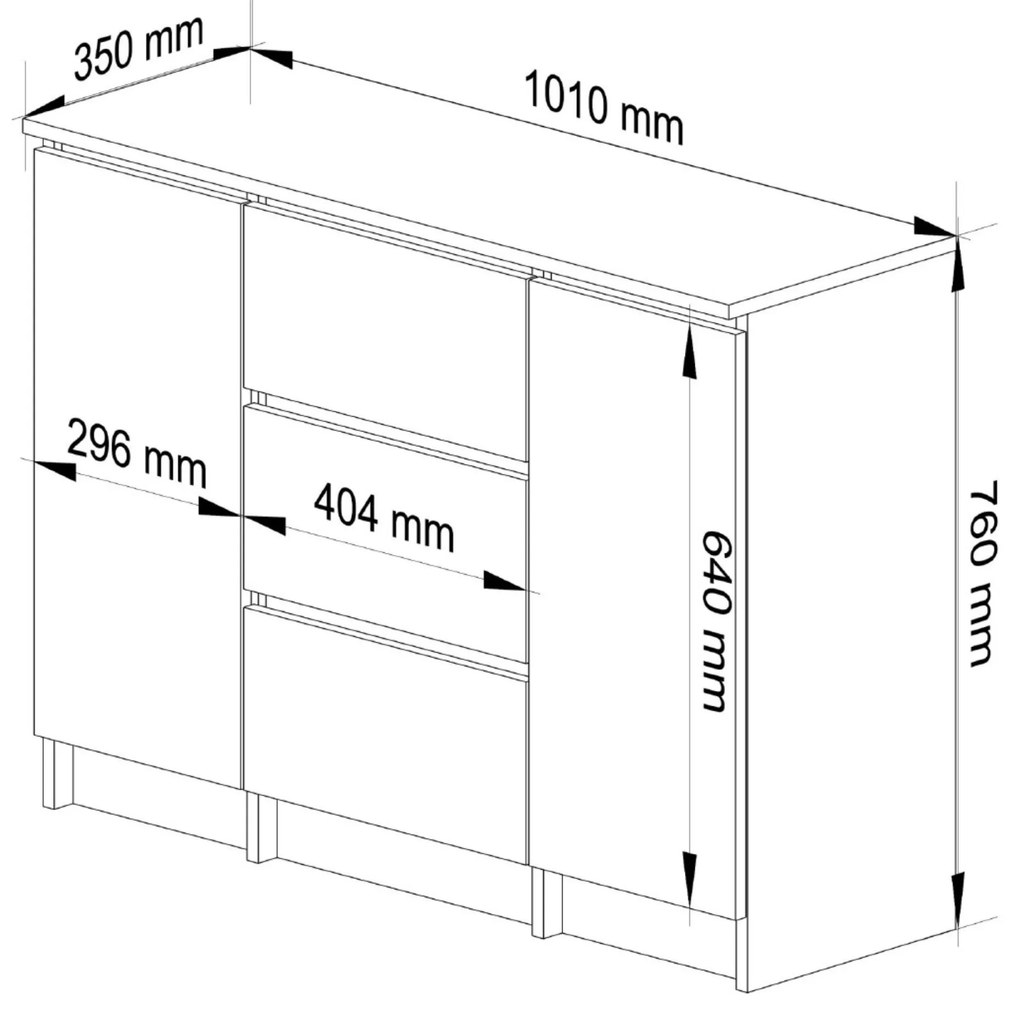 Komoda Girgo 100 cm - výběr z 9 provedení