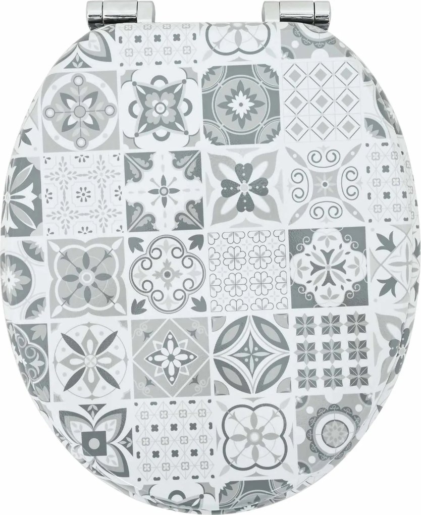 Toaletní sedátko s tlumeným zavíráním 2 ks Modro-bílá porcelán 3414540