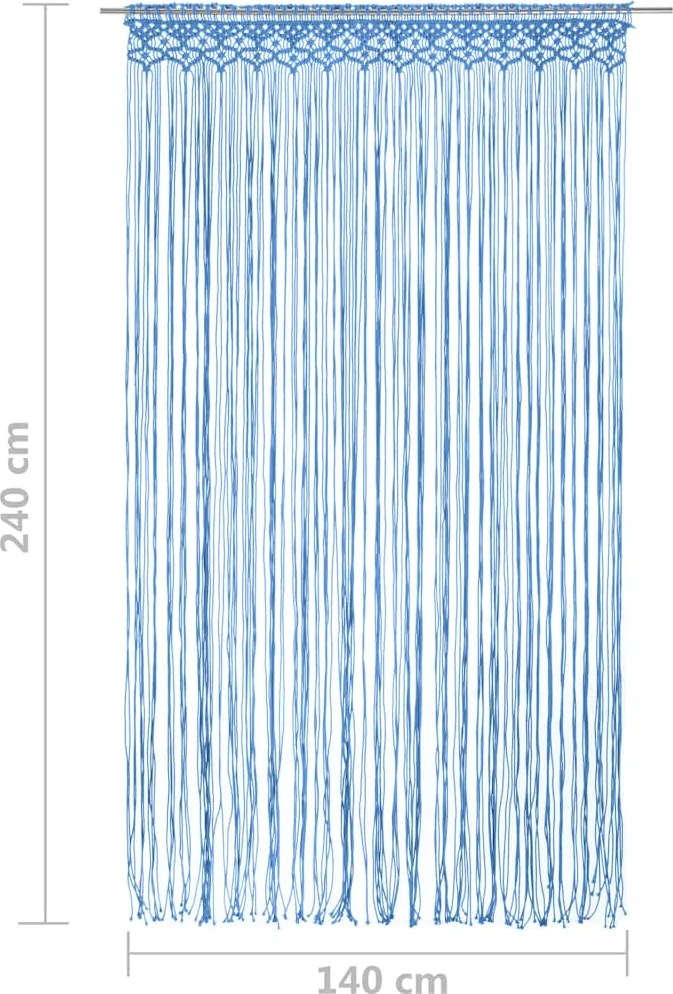 Macramé závěs modrý 140 x 240 cm bavlna 323987
