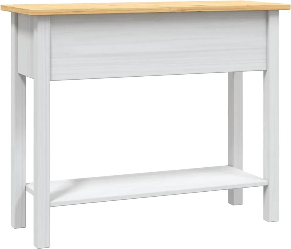Konzolový stolek mexická borovice Corona bílý 90 x 34,5 x 73 cm 282646