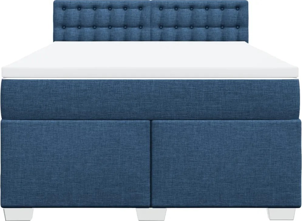 Box spring postel s matrací modrá 160x200 cm textil 3285959