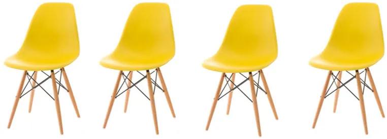 Bestent Jídelní židle 4ks žluté skandinávský styl Classic