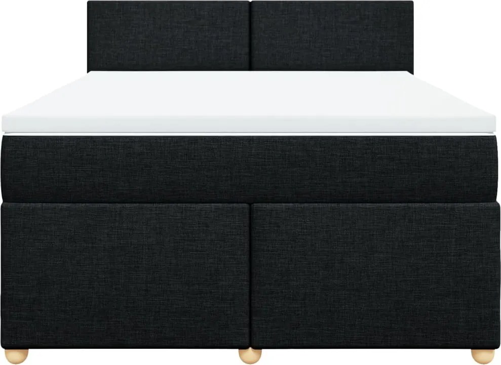 Box spring postel s matrací černá 140x200 cm textil 3286698