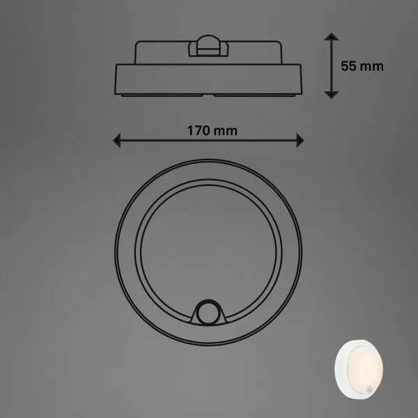 Brilo - LED Nab venk nástěnné svítidlo se senzorem LED/4W/5V 4400 mAh IP44 bílá