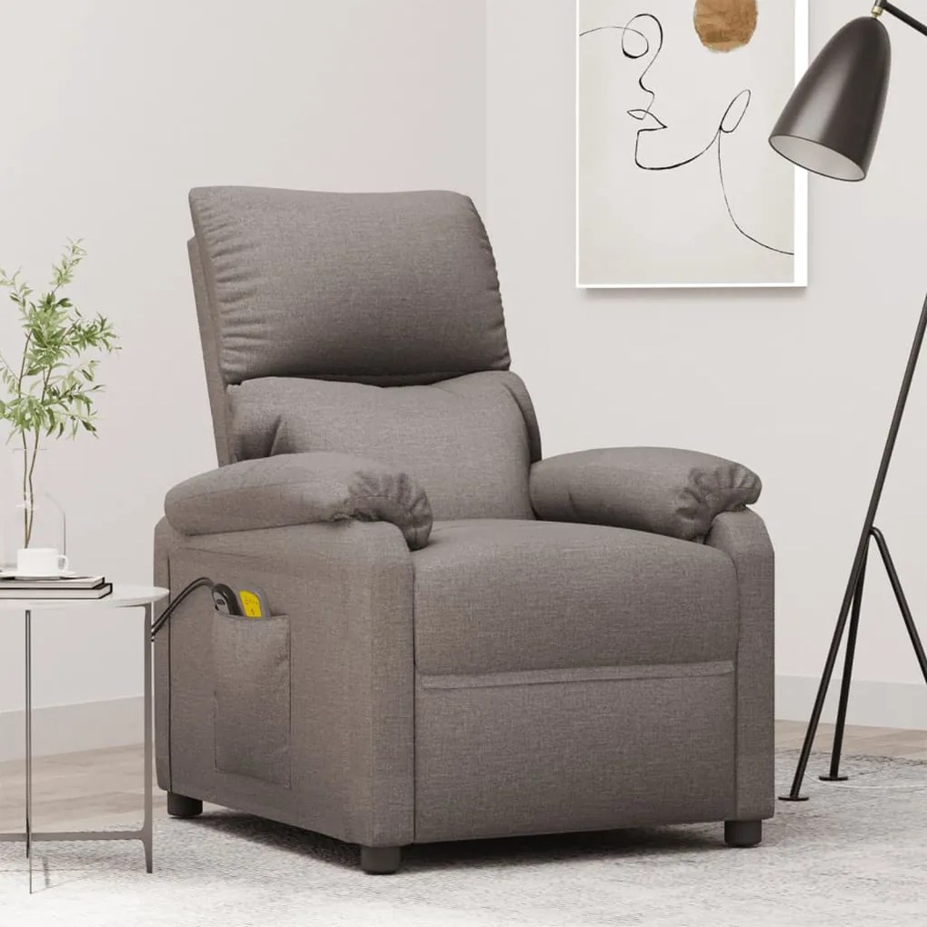 Elektrické masážní křeslo taupe textil 3098438