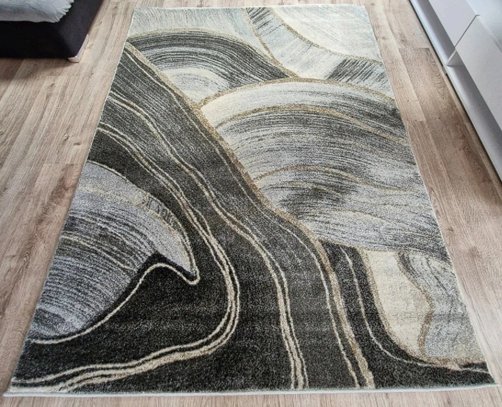 HU Šedo-béžový abstraktní koberec Rio 936A-D.grey-Beige Rozměr: 60x100 cm