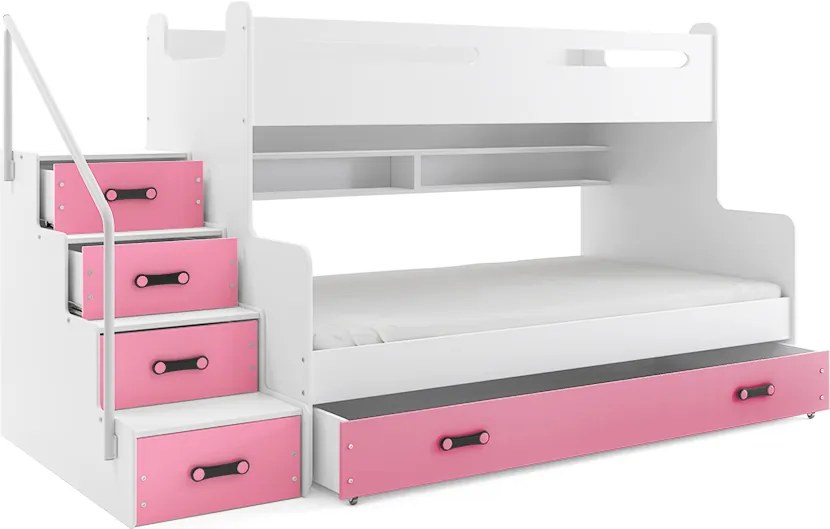 artelb Patrová postel MAX 3 bílá/růžová
