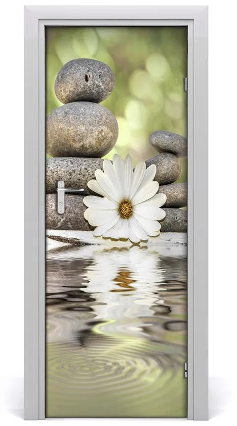 Fototapeta na dveře Kameny a květiny 95x205 cm