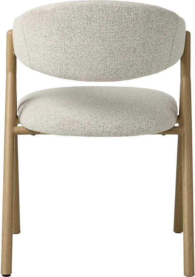 Krémové/v přírodní barvě čalouněné jídelní křeslo s područkami Frances – Unique Furniture