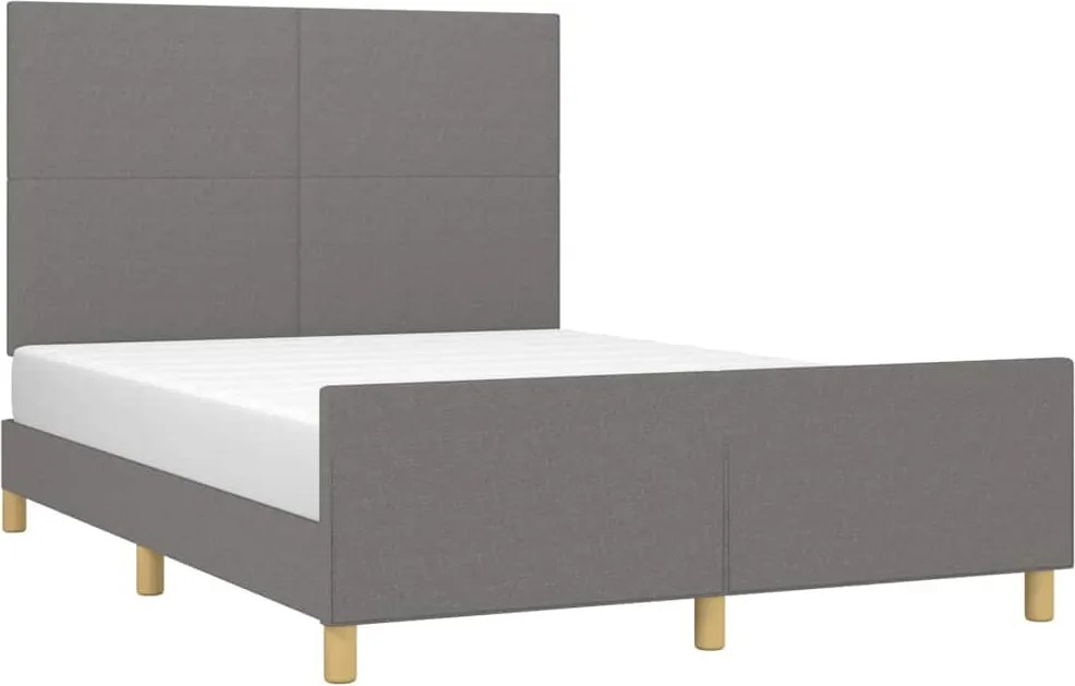 Rám postele bez matrace tmavě šedý 140 x 190 cm textil 3124888