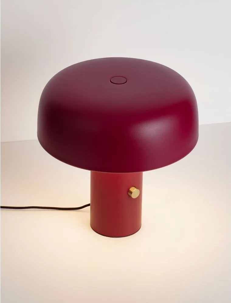 Vínová kovová LED stmívatelná stolní lampa (výška 31 cm) Noelia – Nova Luce