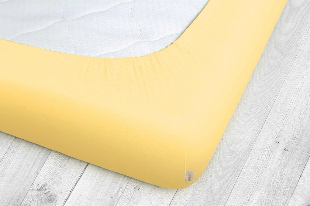 Jersey prostěradlo středně žluté na výšku matrace do 30 cm Velikost: 90 x 200
