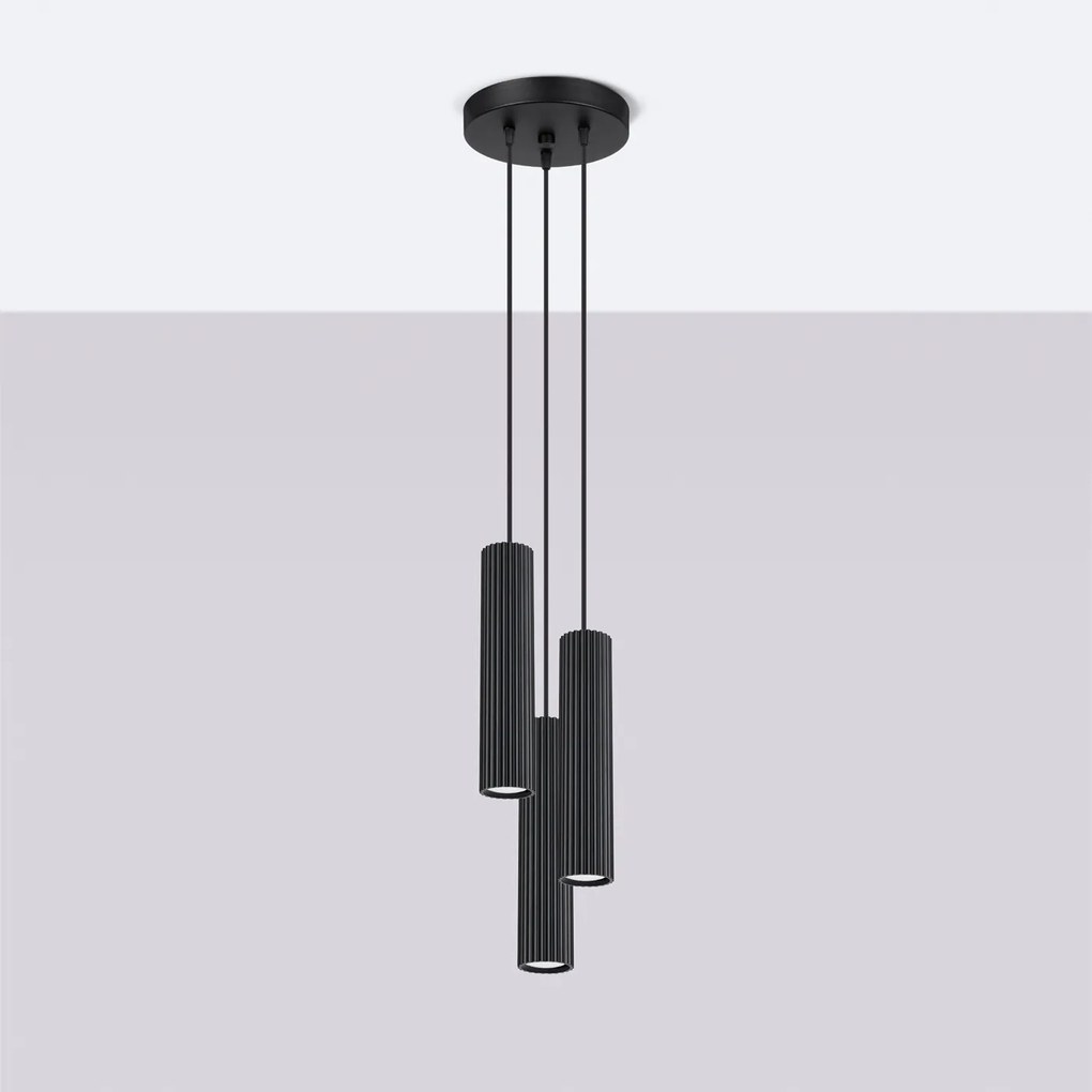 Sollux Lighting Závěsné svítidlo KARBON 3P Černá