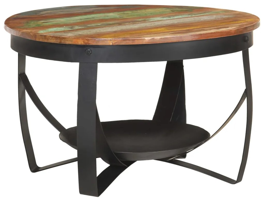 320796 vidaXL Konferenční stolek Ø 68 x 43 cm masivní recyklované dřevo