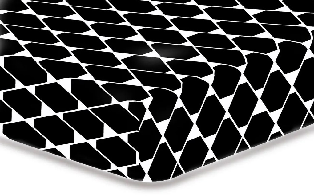 Prostěradlo DecoKing Rhombuses 2 černo-bílé
