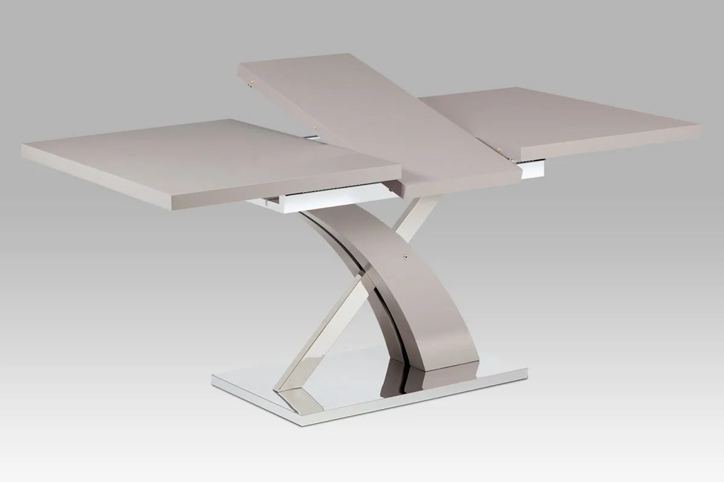 Artium Rozkládací jídelní stůl 140+40x90 cm, lanýžový mat / nerez -  HT-999 LAN
