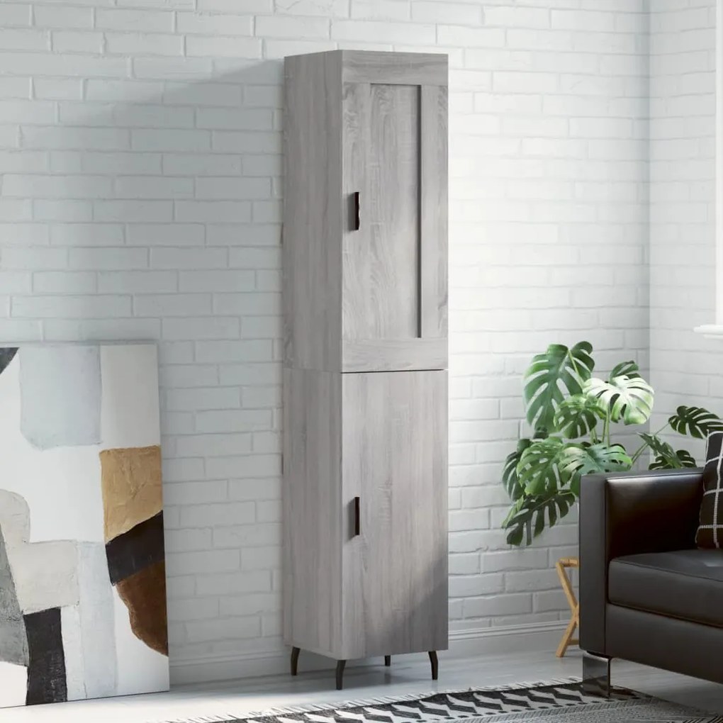Skříň highboard šedá sonoma 34,5 x 34 x 180 cm kompozitní dřevo