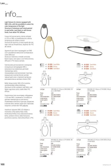 Redo 01-3337 - LED Stmívatelný lustr na lanku LEO LED/48W/230V bílá