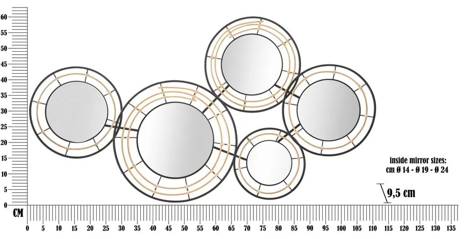 Kovová nástěnná dekorace 111x59 cm Oporto – Mauro Ferretti
