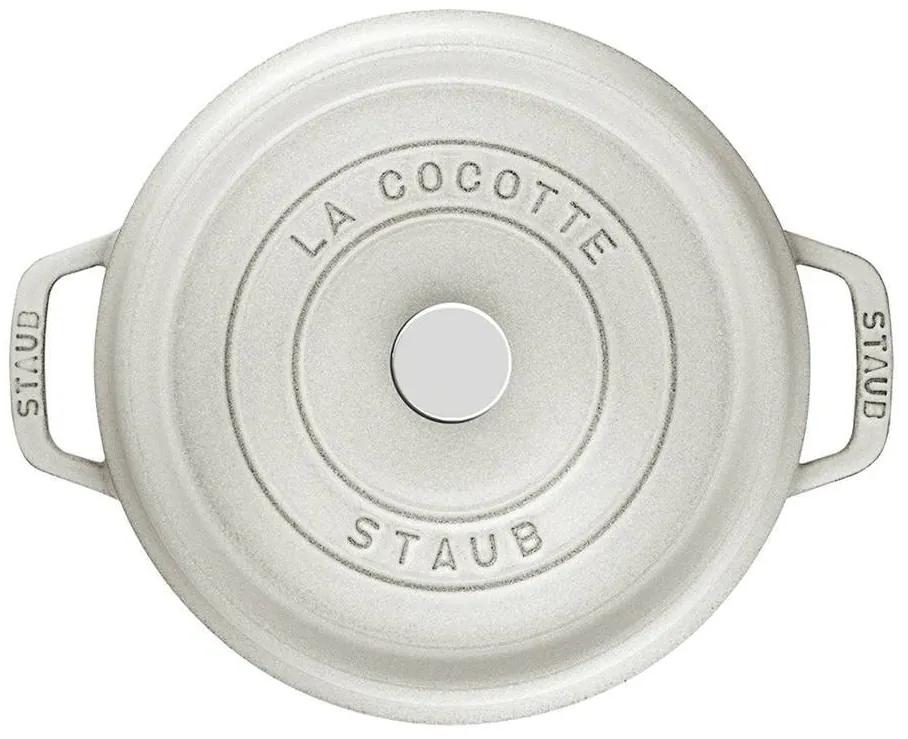 Staub Cocotte hrnec kulatý 22 cm/2,6 l bílá lanýžová, 11022107