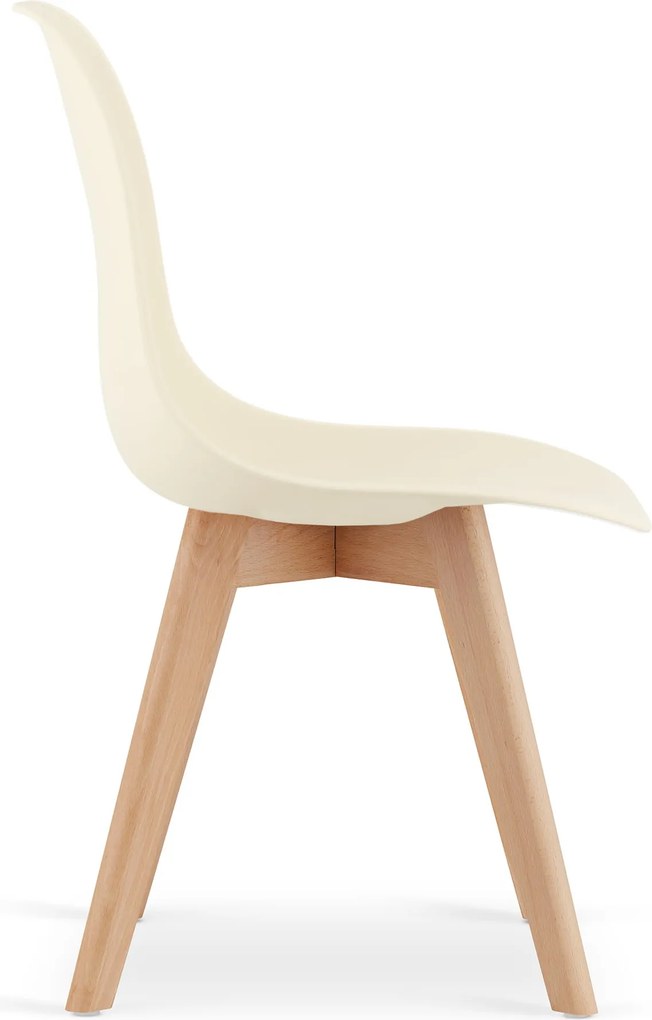 Krémová židle KITO s bukovými nohami