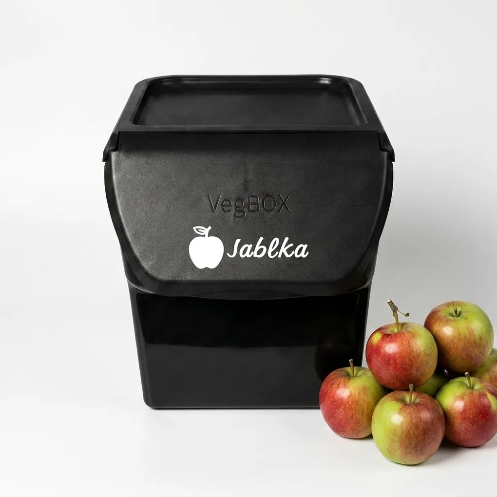 VILDE Úložný box na brambory a cibuli s větráním, VEGBOX šedý (14l - 5-8kg brambor)
