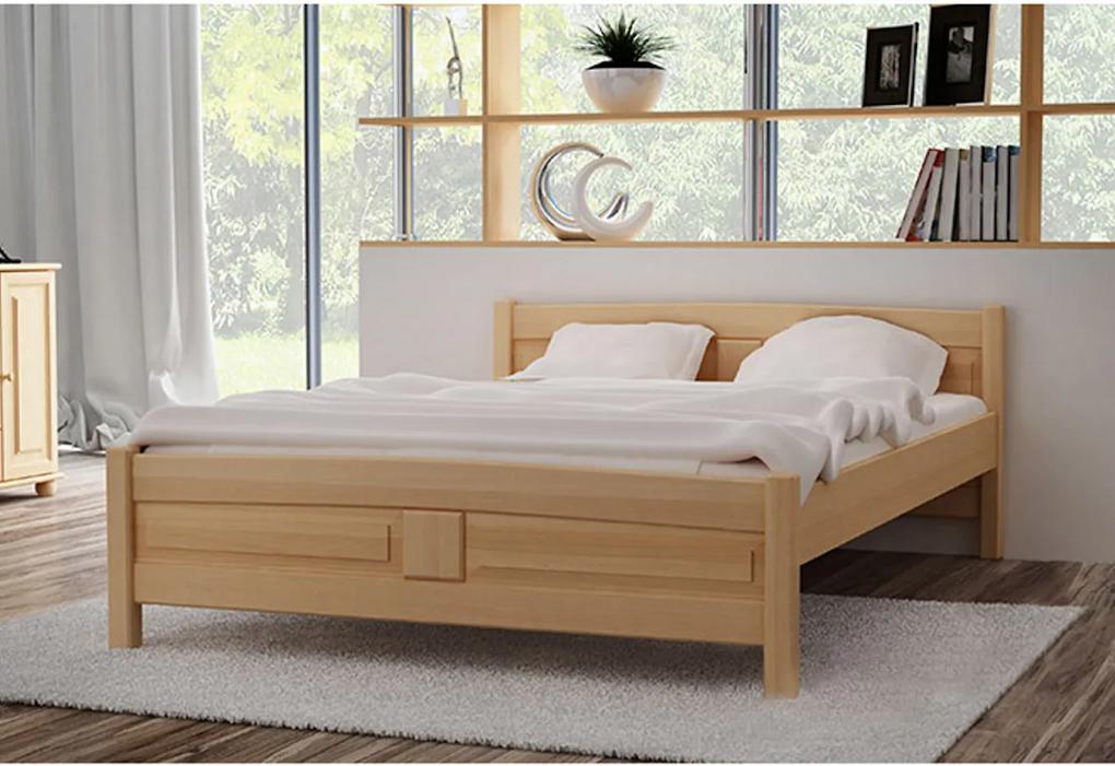 Vyvýšená postel ANGEL + sendvičová matrace MORAVIA + rošt, 180 x 200 cm, olše-lak
