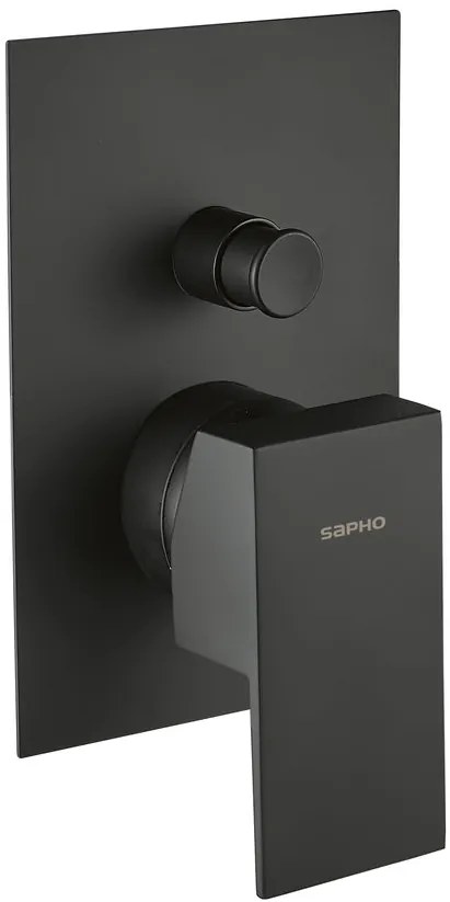 Sapho Sapho, LATUS podomítková sprchová baterie, 2 výstupy, černá matná, 1102-42B