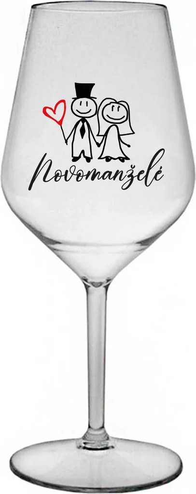 NOVOMANŽELÉ - čirá nerozbitná sklenice na víno 470 ml