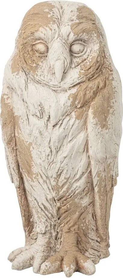 Béžová antik dekorace socha sova Antiqou French - 24*24*50 cm