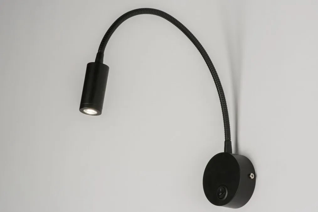 Nástěnné designové černé LED svítidlo na čtení Fibie Black