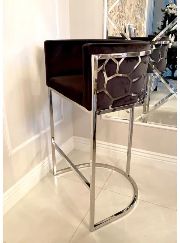 Elegantní barová židle VELUR II Černá