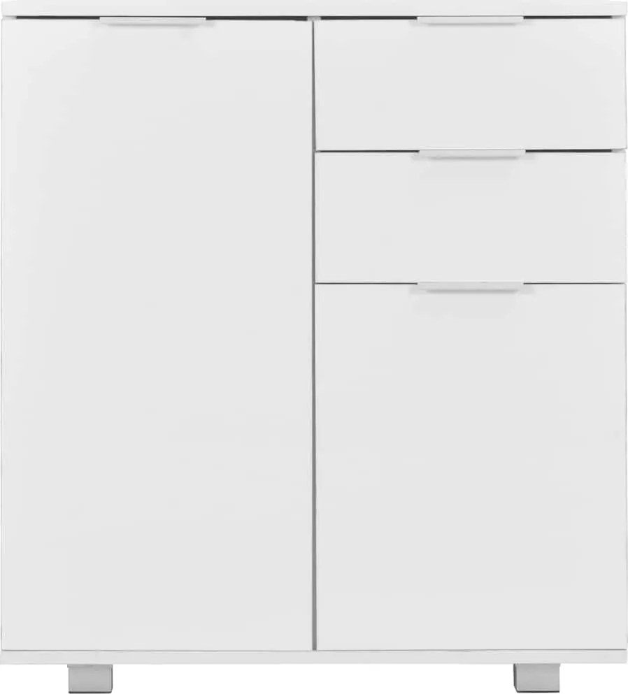 Příborník bílý s vysokým leskem 71x35x80 cm kompozitní dřevo 283715