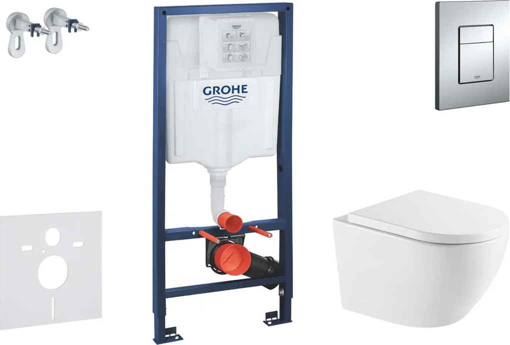Grohe Rapid SL - Set předstěnové instalace, klozetu Oudee a sedátka softclose, tlačítko Skate Cosmopolitan, chrom SANI11BA1110