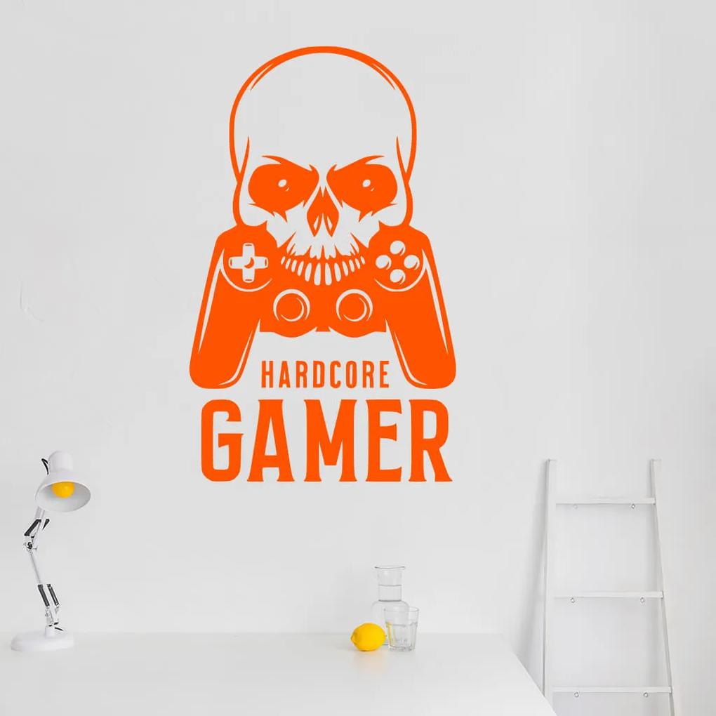 Živá Zeď Samolepka na zeď Hardcore Gamer Barva: černá