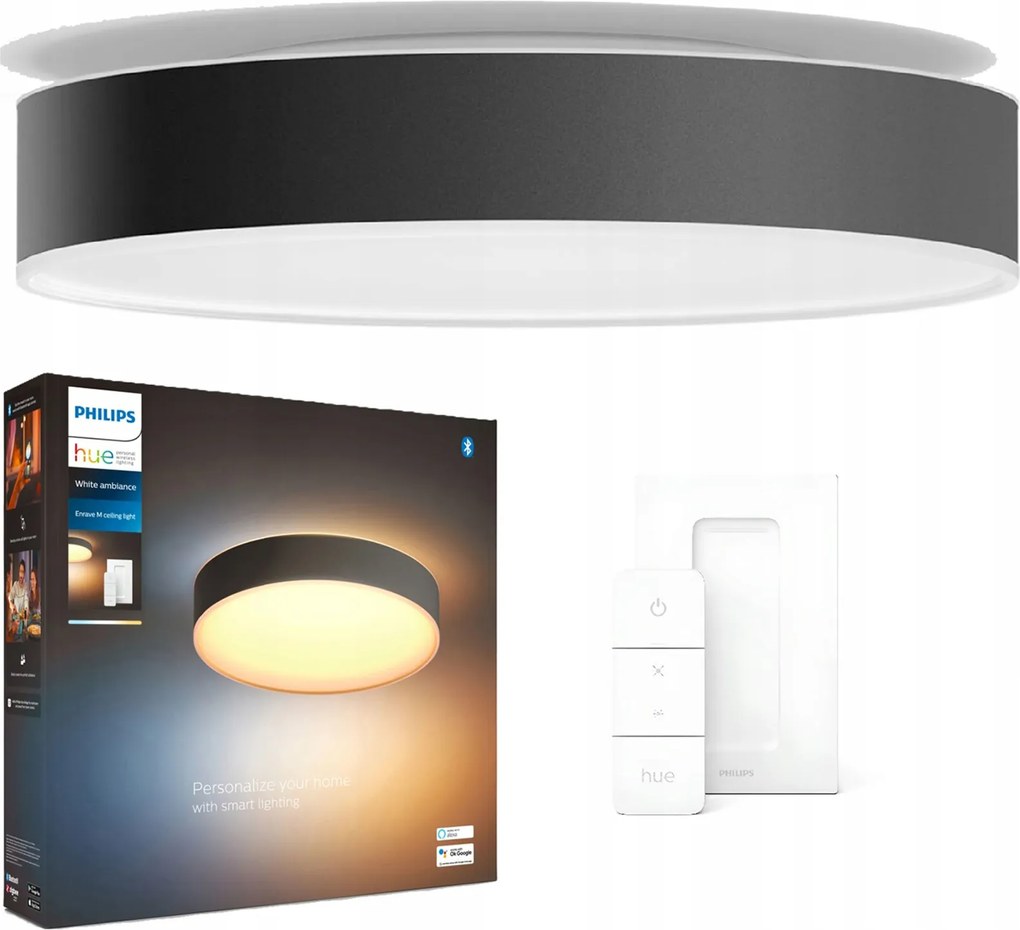 Stropní Svítidlo Stropní Svítidlo Led Nástěnný 19,2 W 38 Cm Černá Philips Hue dálkový ovladač