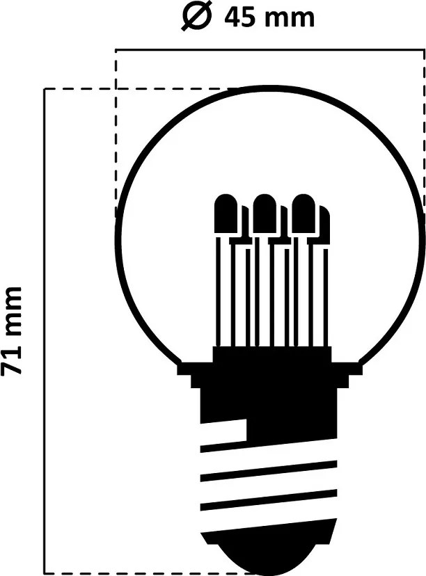 LED žárovka, žlutá, patice E27