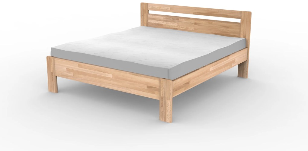 Masivní postel ANGELIKA - Solwo Design Materiál: Buk cink, Barevne provedení: Olejování přírodní 101/201, Specifikace: 220x200