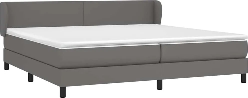 Box spring postel s matrací šedá 200x200 cm umělá kůže 3127215