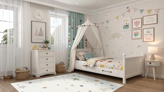 Koberec Esme Kids C5642A bílý / krémový