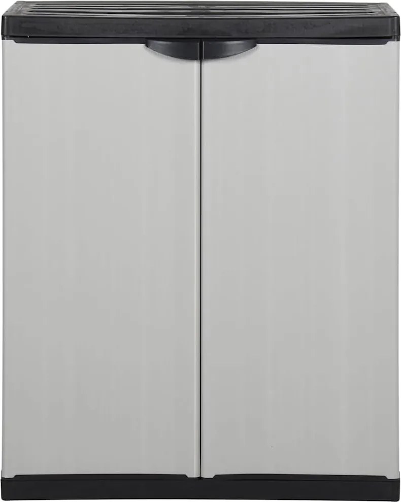 Zahradní úložná skříň s 1 policí šedá a černá 68 x 40 x 85 cm 340981