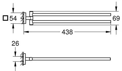 Grohe Start Cube Dvojitý otočný držák ručníků, černá mat 409762430