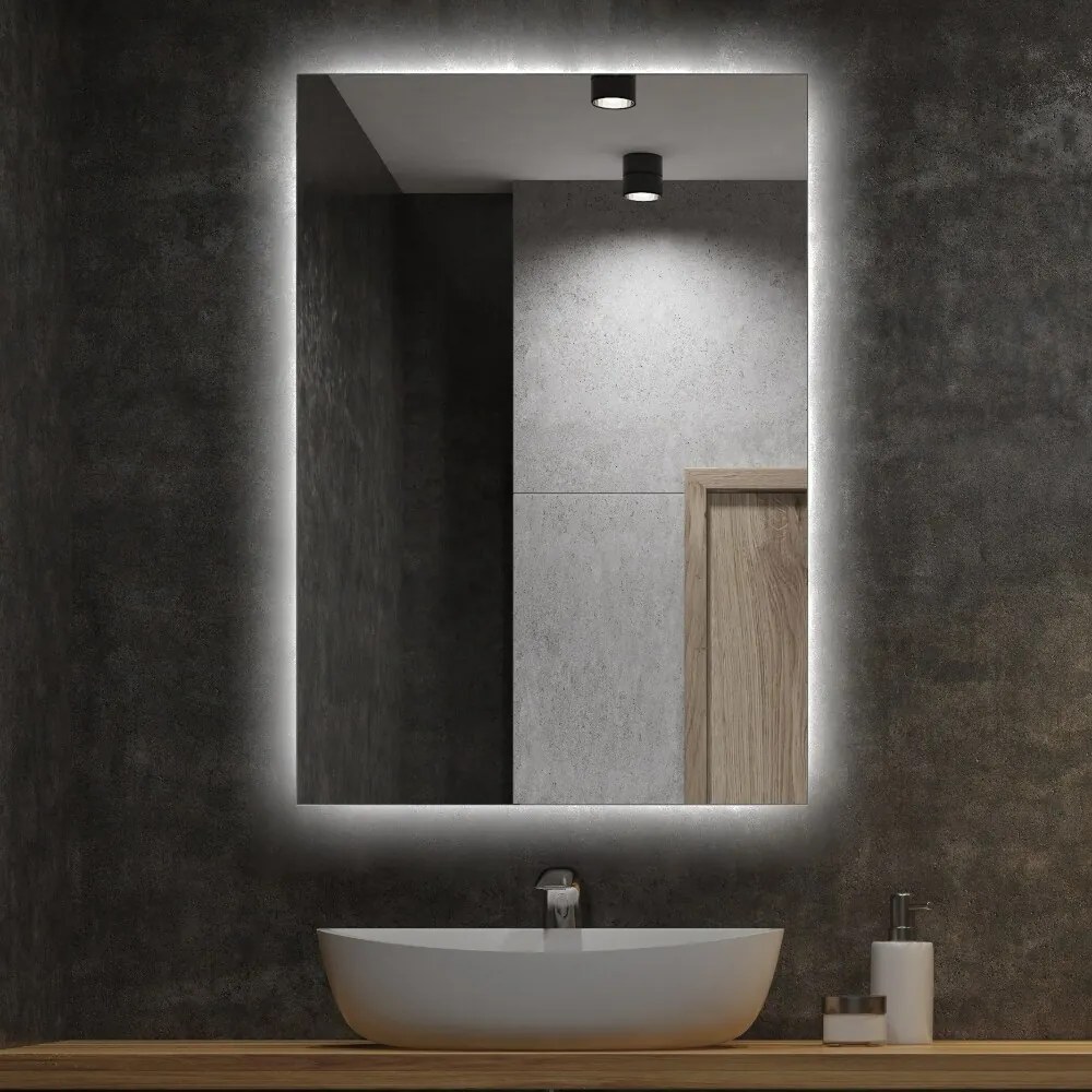 Obdélníkové zrcadlo s led osvětlením 80x60 cm